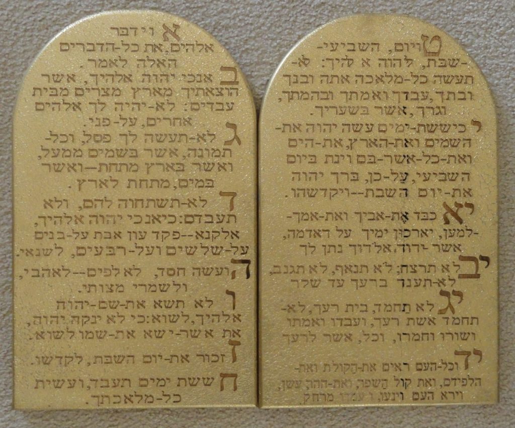 Ten commandments tablets